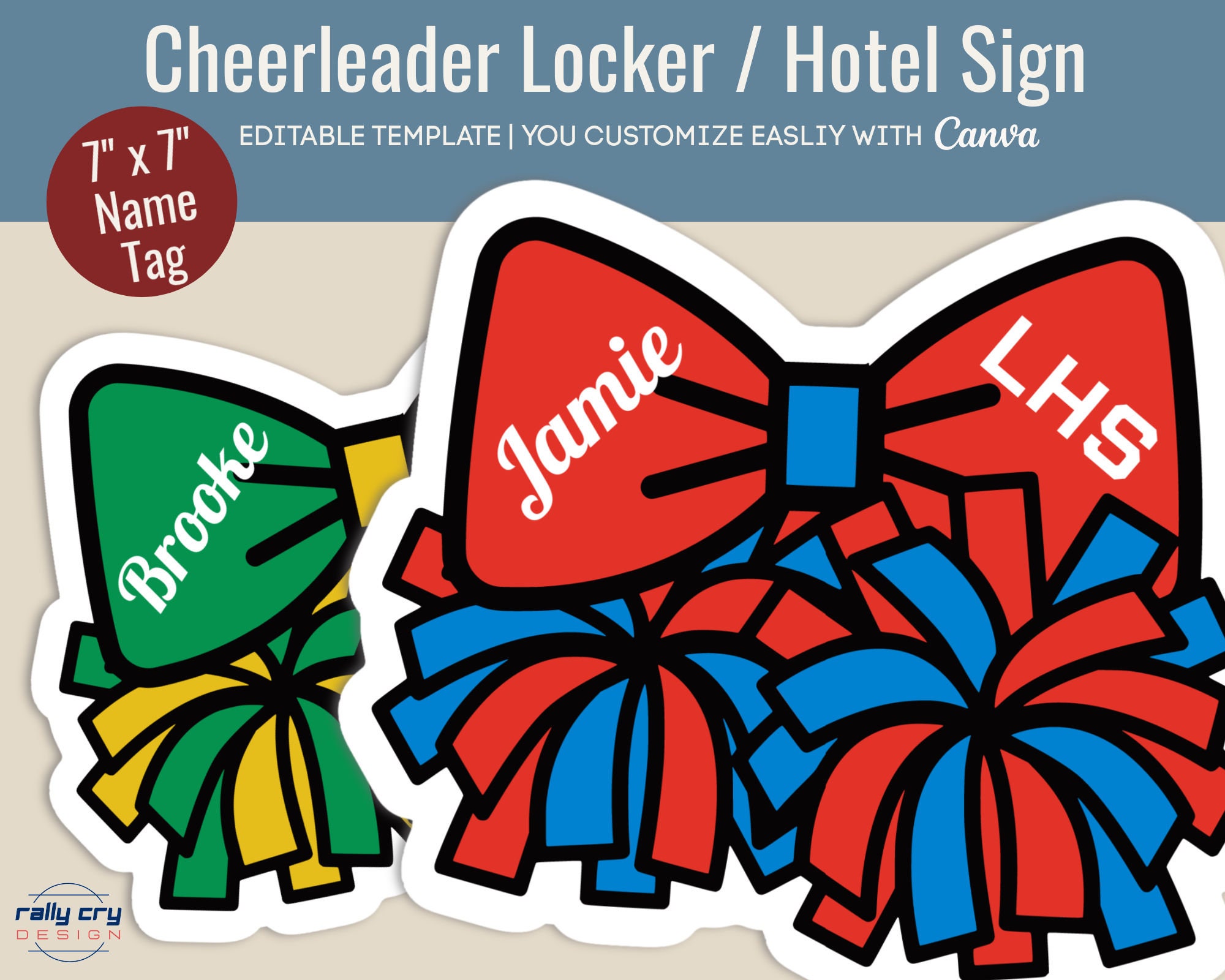 Cheerleader Locker Decoration Name Tag Cheer Name Tag Cheer - Etsy