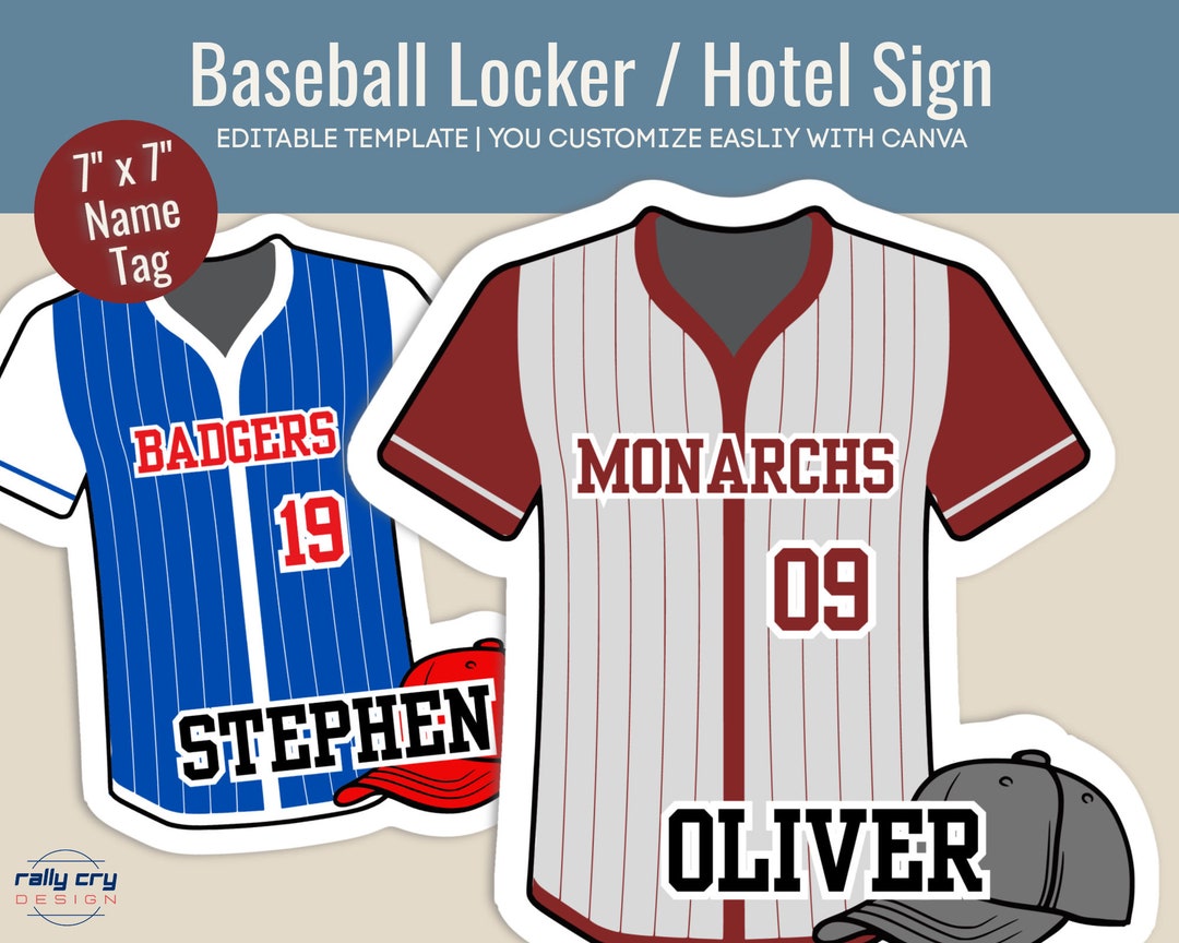 Baseball Locker Decoration Name Tag, Baseball Jersey Hotel Door ...