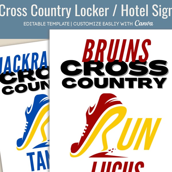 Cross Country Locker Signs - Etsy
