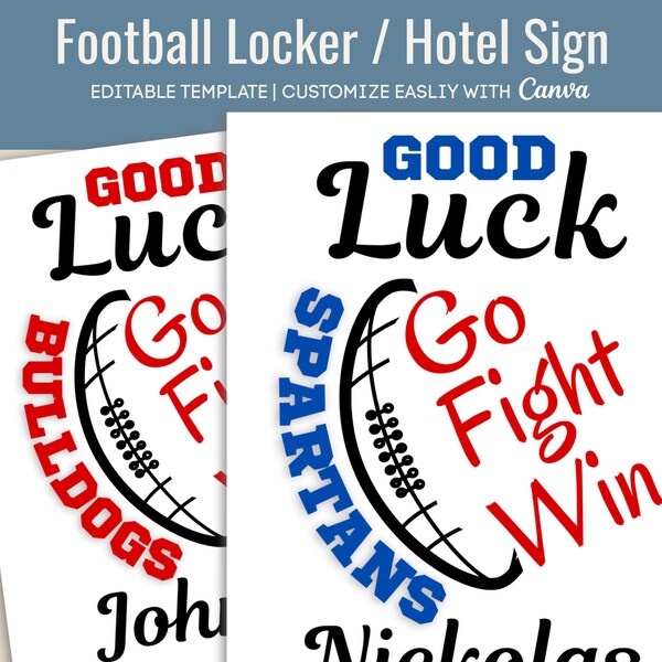 Football Locker Magnet Template - Etsy
