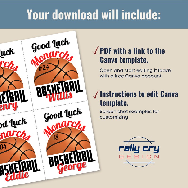 Good Luck Basketball Name Gift Tag Basketball Goodie Bag Name - Etsy