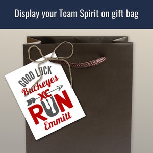 Good Luck Cross Country Name Gift Tag, XC Travel Snack Bag Sign Tag ...