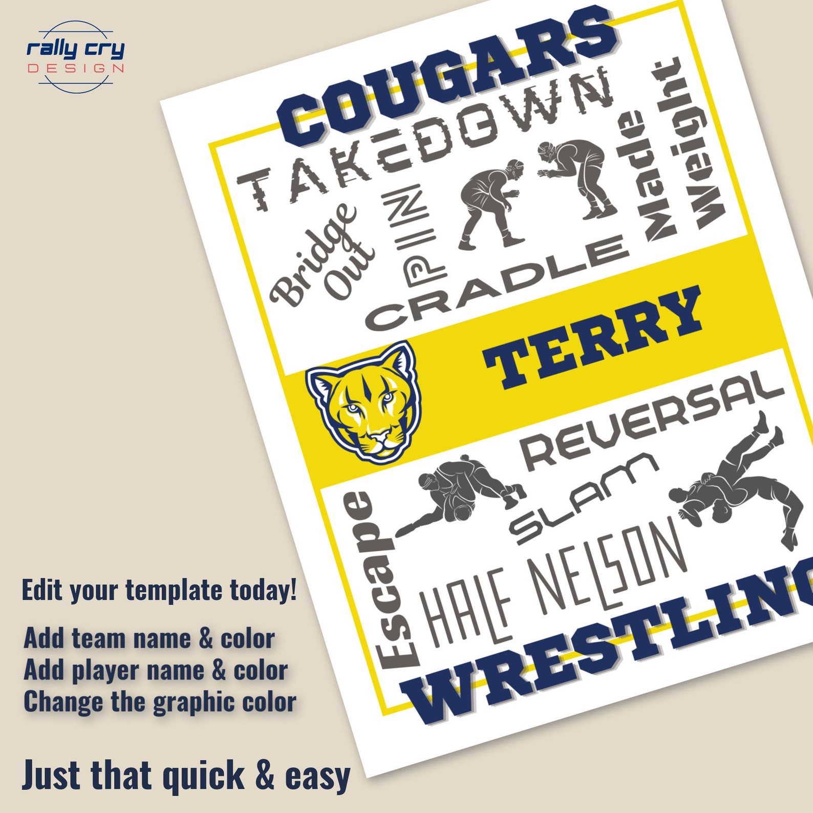 Wrestling Hotel Door Sign, Locker Room Tag, Pep Rally Team Spirit ...