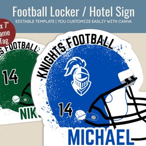 Football Hotel Door Sign, Locker Name Tag, Football Club Player Travel ...