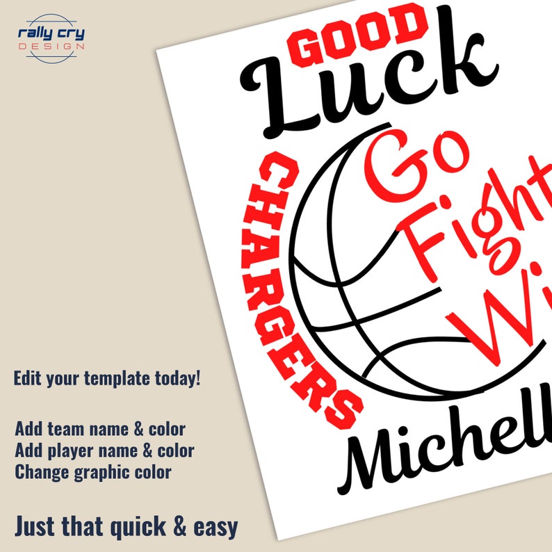 Good Luck Basketball Hotel Door Sign Pep Rally Poster - Etsy