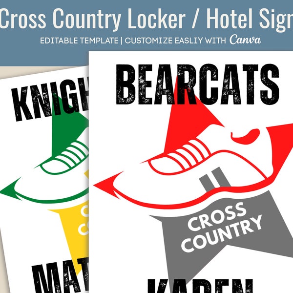 Cross Country Locker Signs - Etsy