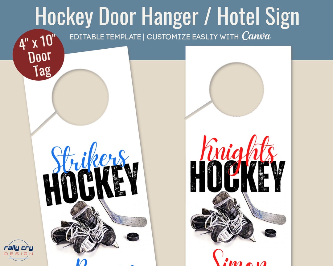 Hockey Hotel Door Hanger Sign, Locker Room Decoration Name Tag, Club ...