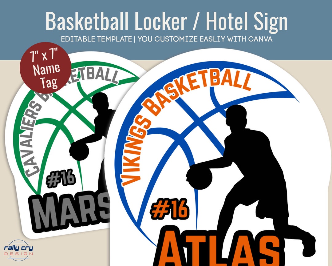 Boys Basketball Hotel Door Sign, Locker Decoration Name Tag, Travel ...