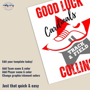 Good Luck Track & Field Locker Sign Tag, Hotel Door Sign, Locker Room ...