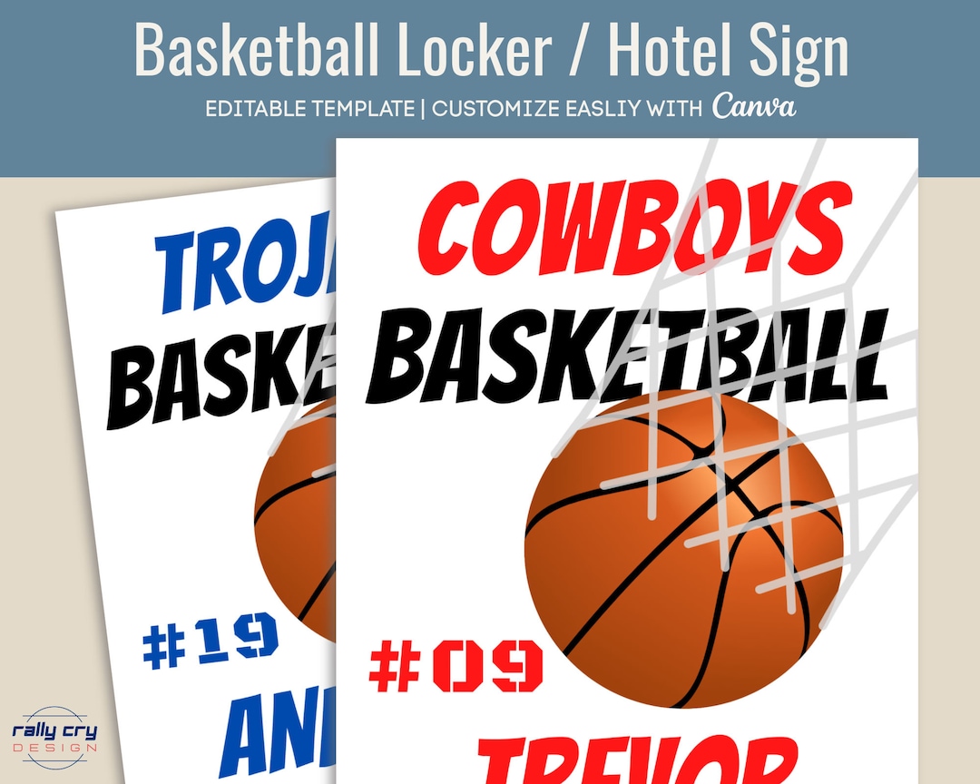 Basketball Locker Sign, Hotel Door Hanger, Locker Room Poster, Pep ...