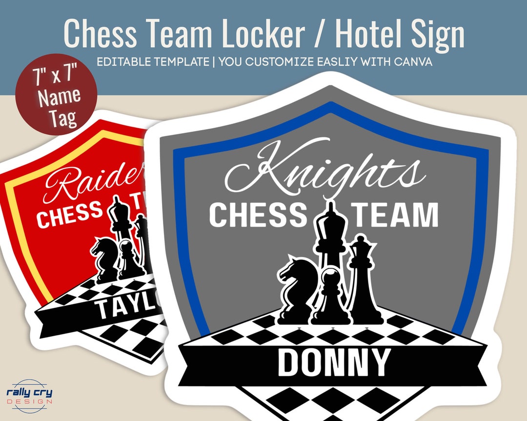 Chess Team Locker Decoration Name Tag, Chess Club Tournament Door Sign ...