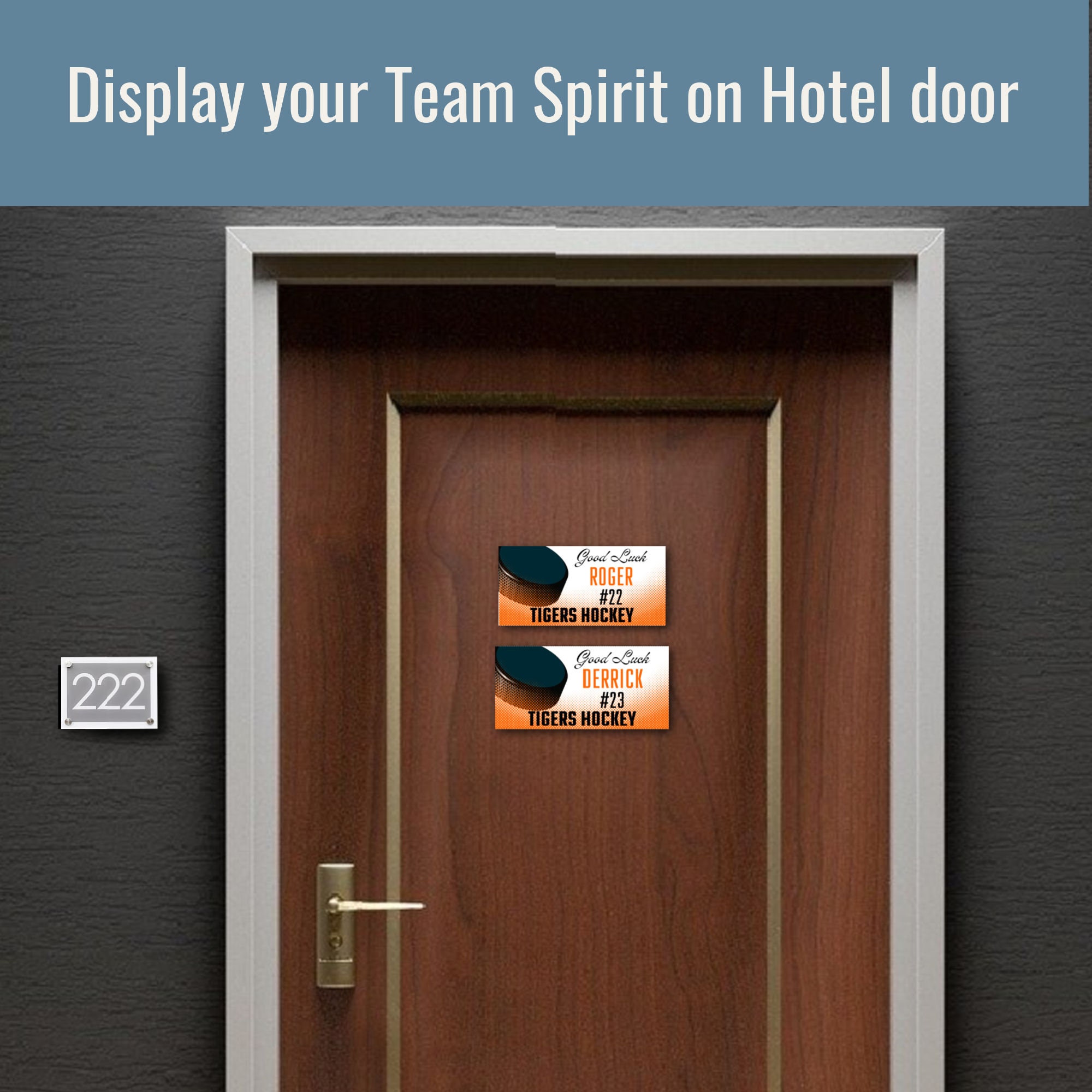 Good Luck Hockey Hotel Door Sign Locker Room Decoration Name - Etsy