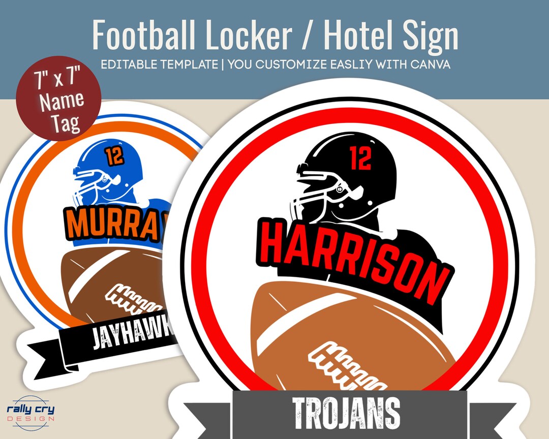 Football Locker Decoration Name Tag, Hotel Door Sign, Football Club ...