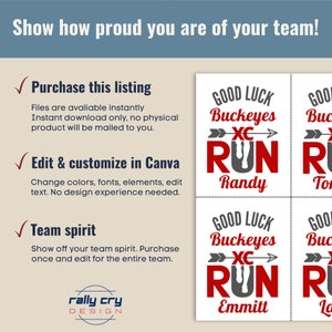 Good Luck Cross Country Name Gift Tag, XC Travel Snack Bag Sign Tag ...