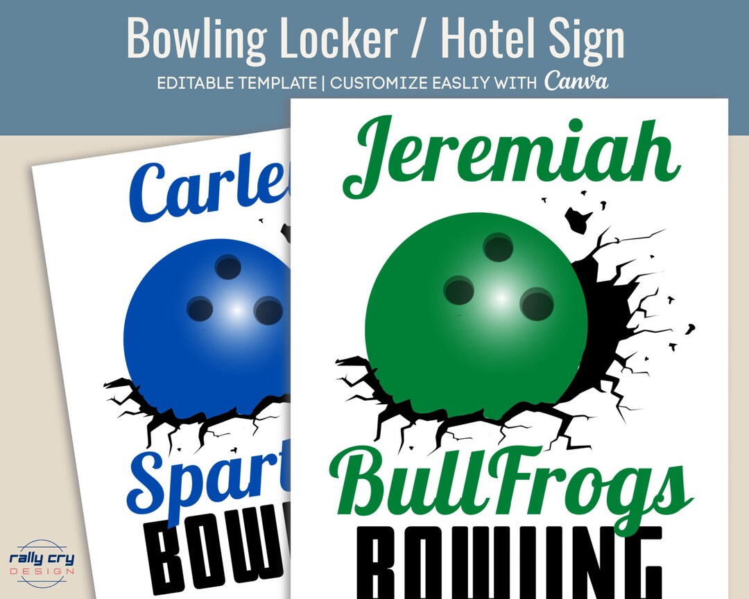 Bowling Locker Decoration, Locker Sign Tag, Team Hotel Sign Hanger ...