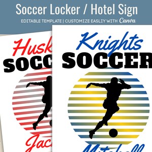 Boys Soccer Hotel Door Sign, Locker Room Poster, Locker Decoration Name ...