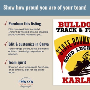 Track & Field Good Luck State Locker Decoration, Locker Sign Tag ...