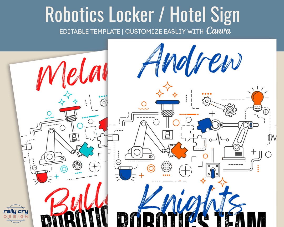 Robotics League Locker Sign Tag, Hotel Door Sign, Locker Room ...