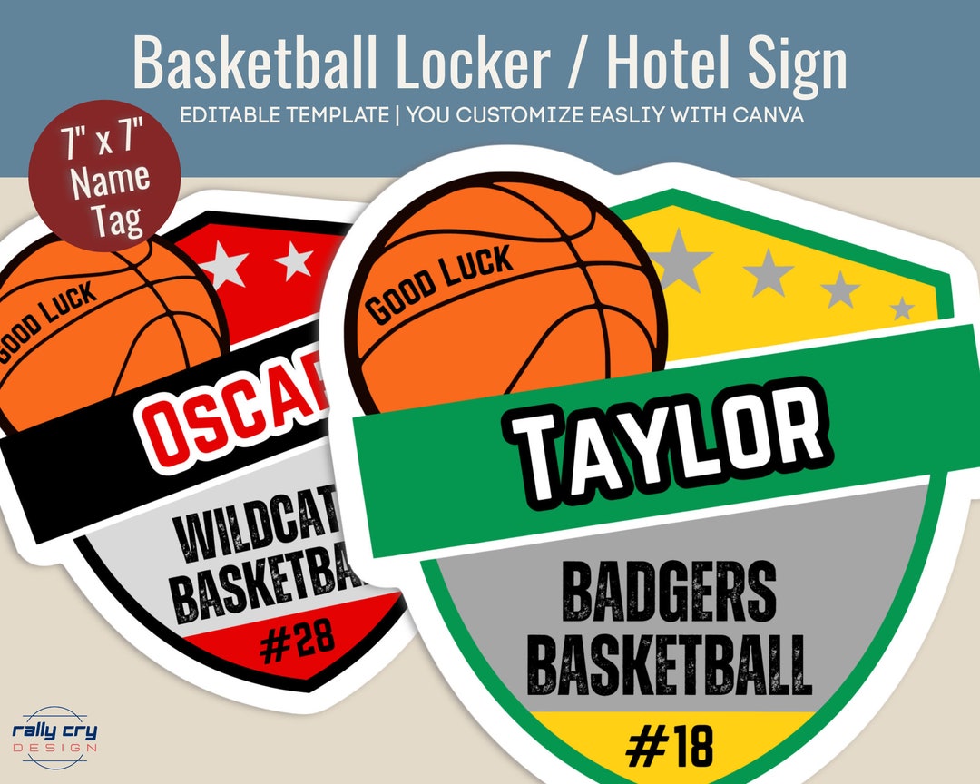 Basketball Hotel Door Sign, Locker Decoration Name Tag, Travel Team ...