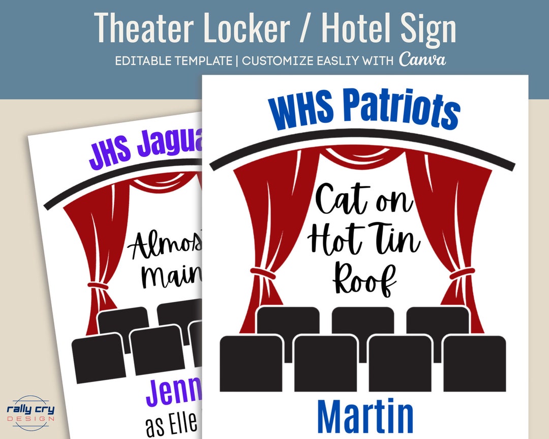 Theater Locker Sign, Hotel Door Sign, Play Locker Decoration Tag ...