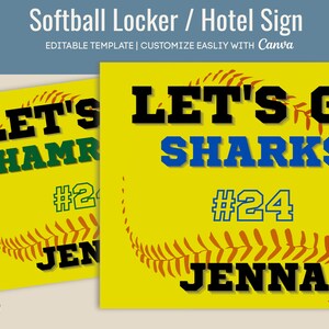 Girls Softball Hotel Door Sign, Locker Decoration Name Tag, Pep Rally ...