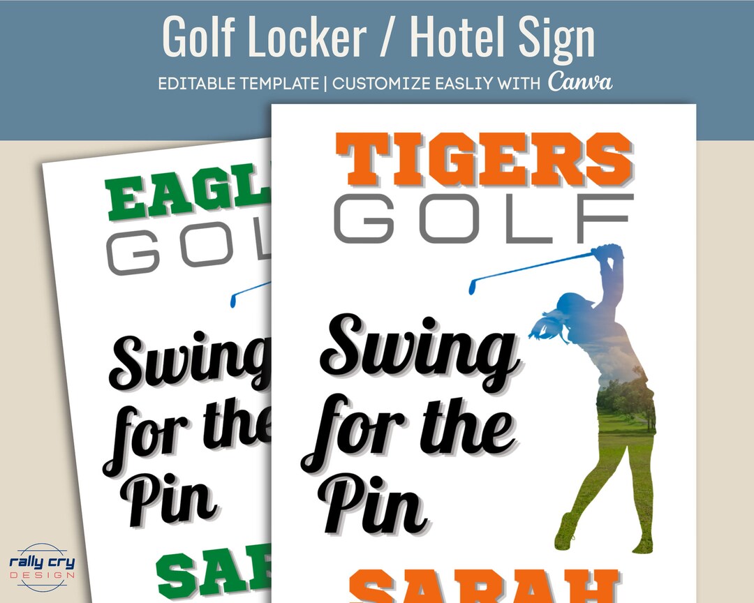Girls Golf Locker Decoration, Locker Sign Tag, Team Hotel Sign, Pep ...