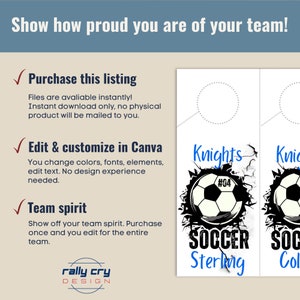 Soccer Hotel Door Hanger, Locker Room Decoration Name Tag, Match Day ...