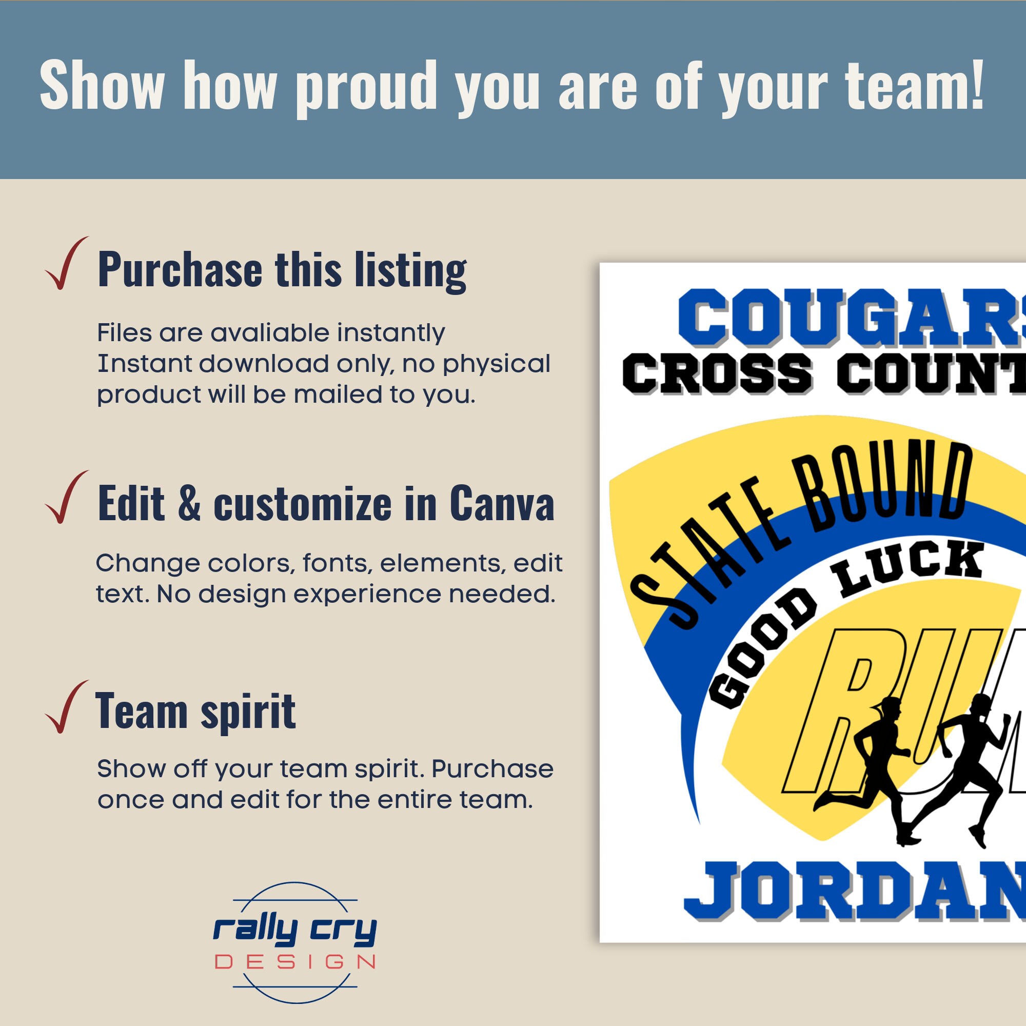 Cross Country Good Luck State Locker Decoration Locker Sign - Etsy