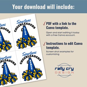 Cheerleader Name Gift Tag, Travel Team Snack Bag Hang Tag, Cheer ...