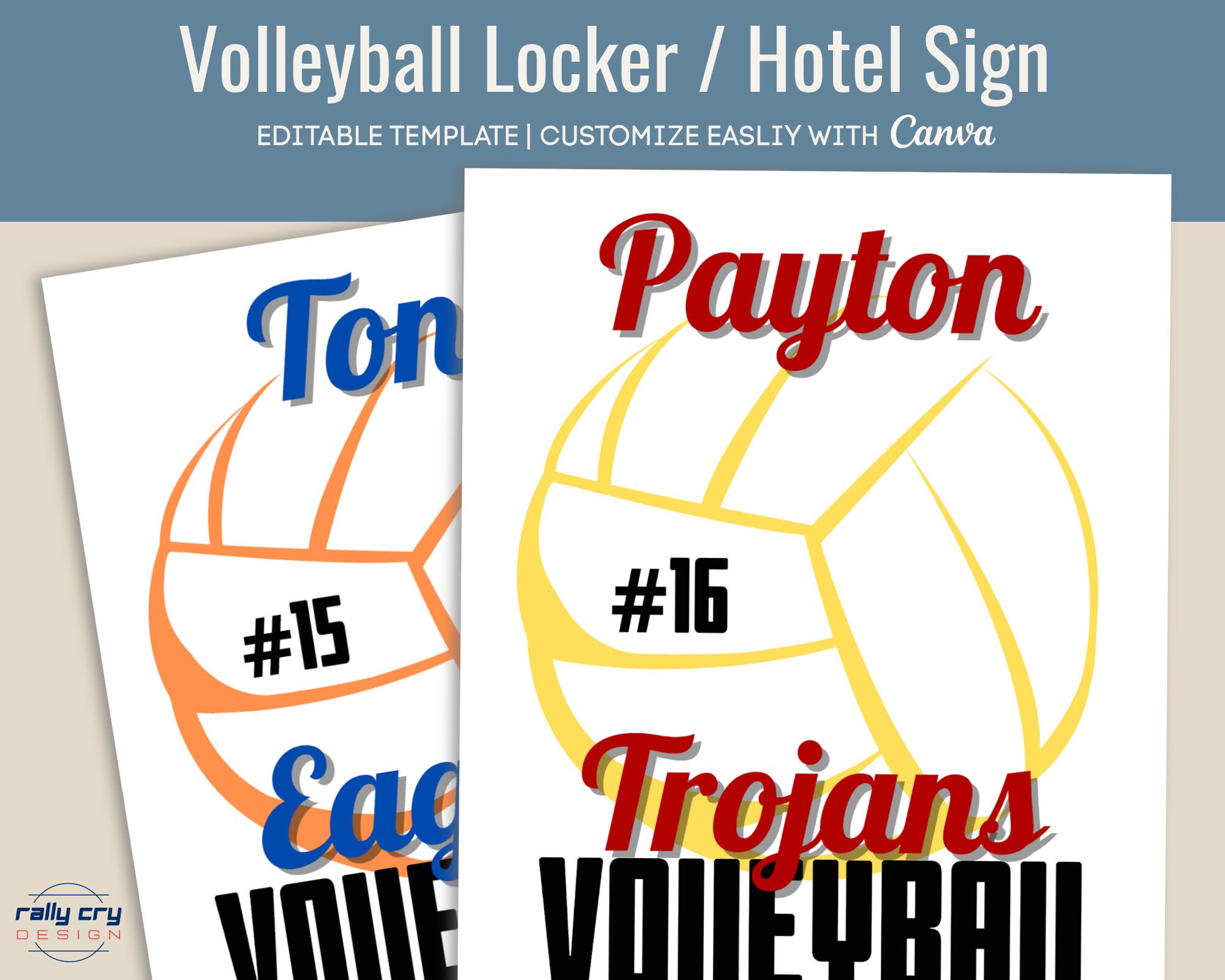 Volleyball Hotel Door Sign, Locker Room Poster, Locker Decoration Tag ...