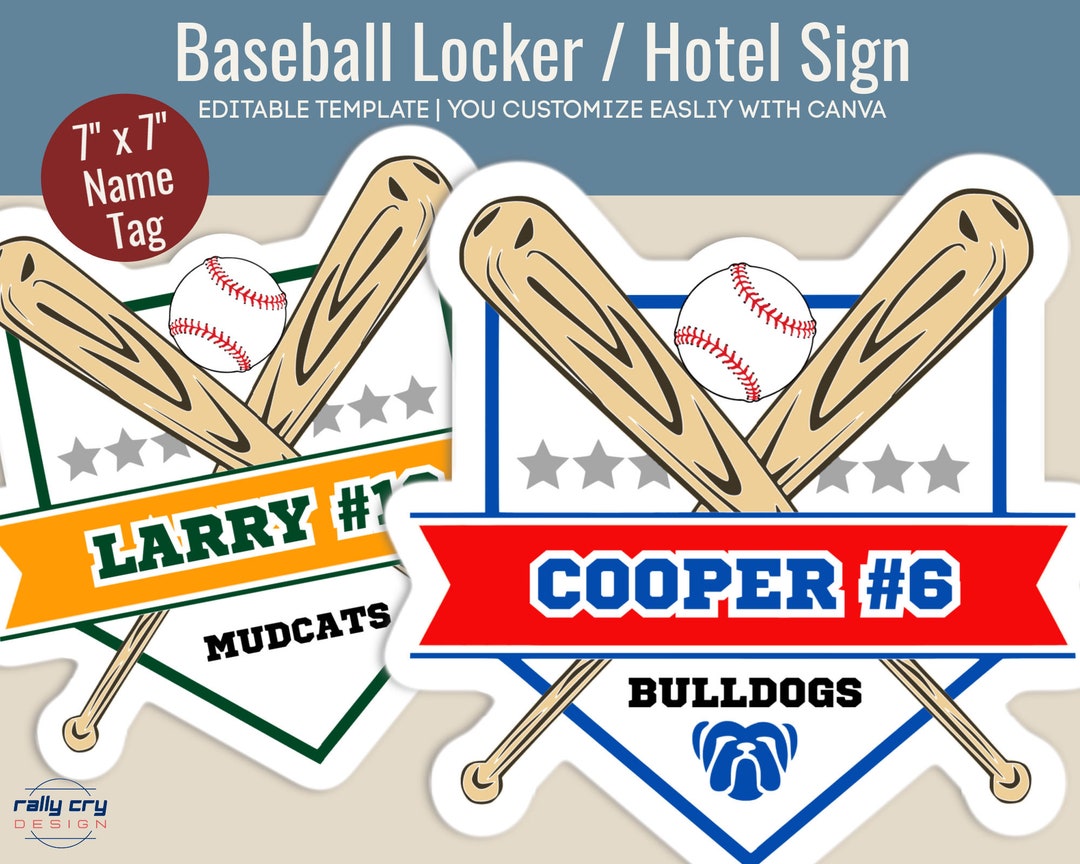 Baseball Hotel Door Sign, Locker Decoration Name Tag, Baseball ...