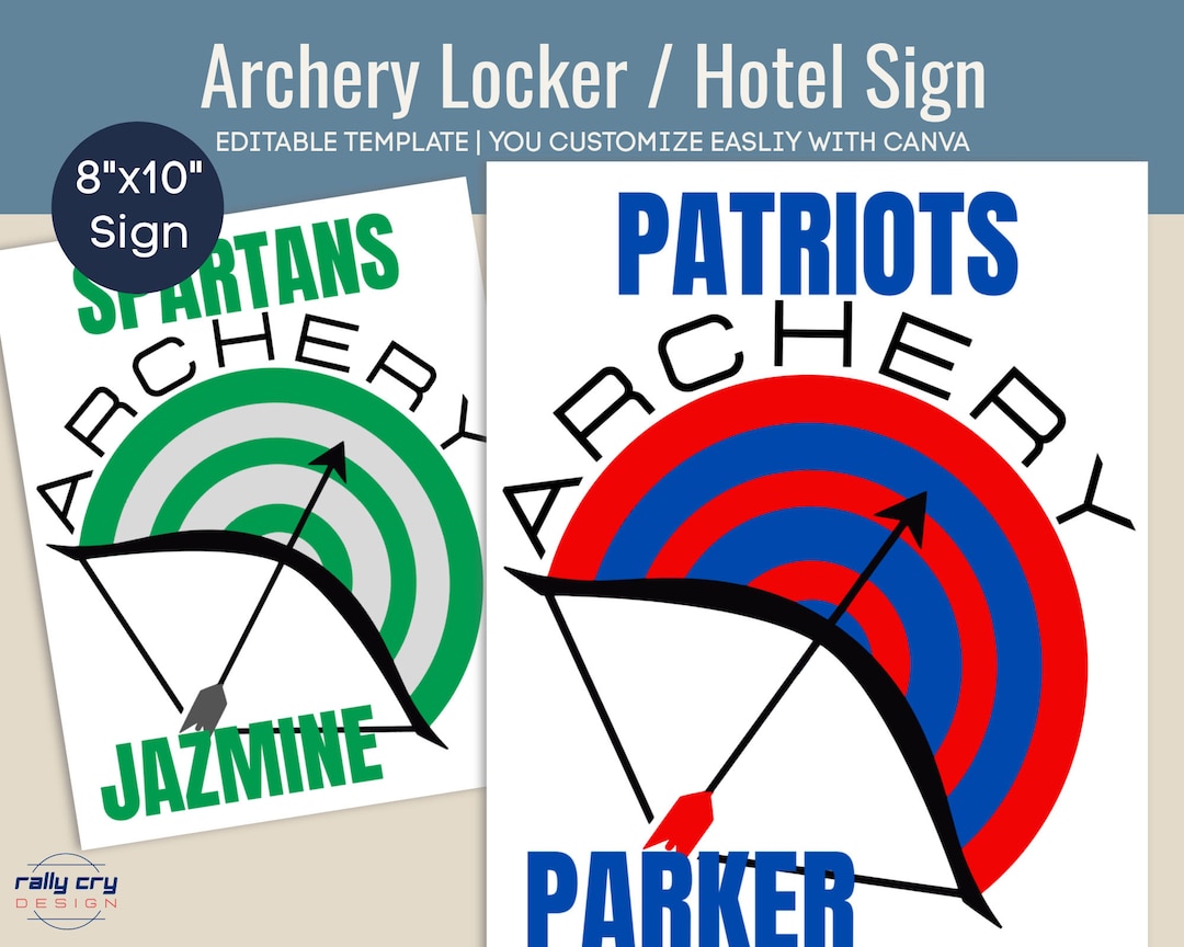 Archery Locker Decoration Tag, Archery Hotel Door Sign, Archery ...
