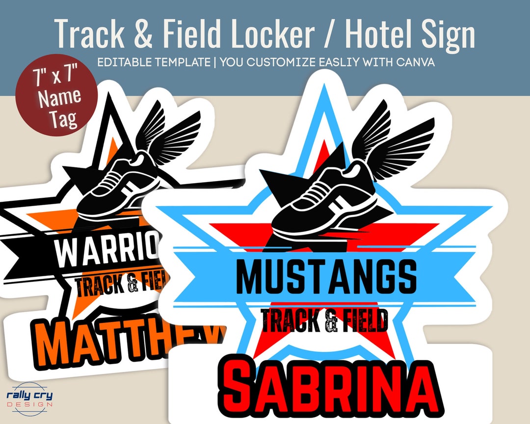 Track and Field Locker Decoration Cutout Sign, Travel Team Hotel Door ...