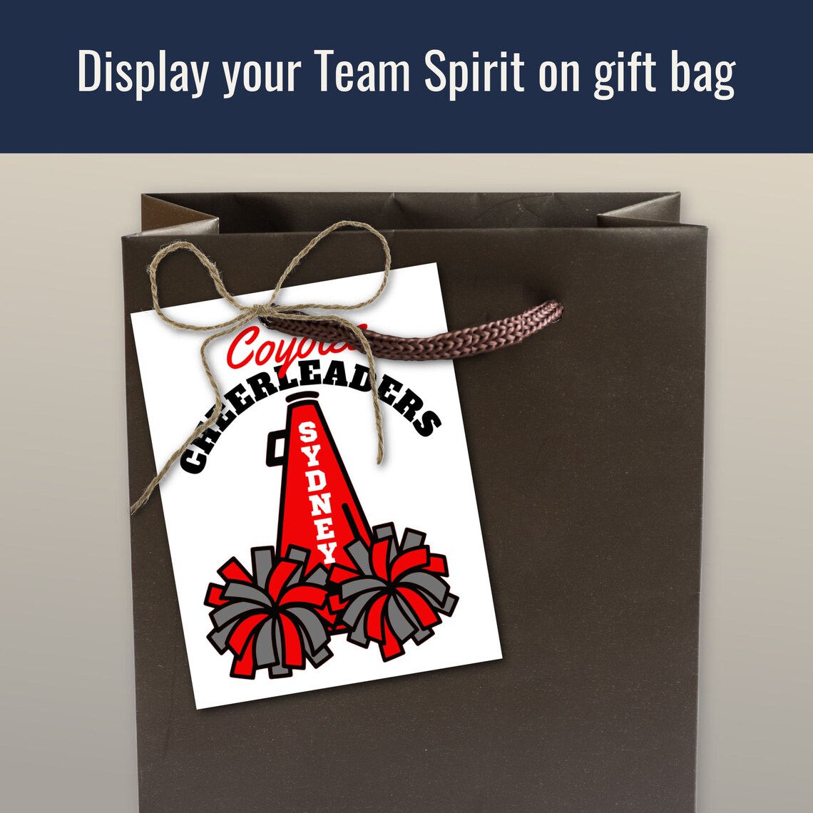 Cheerleader Name Gift Tag Travel Team Snack Bag Hang Tag - Etsy