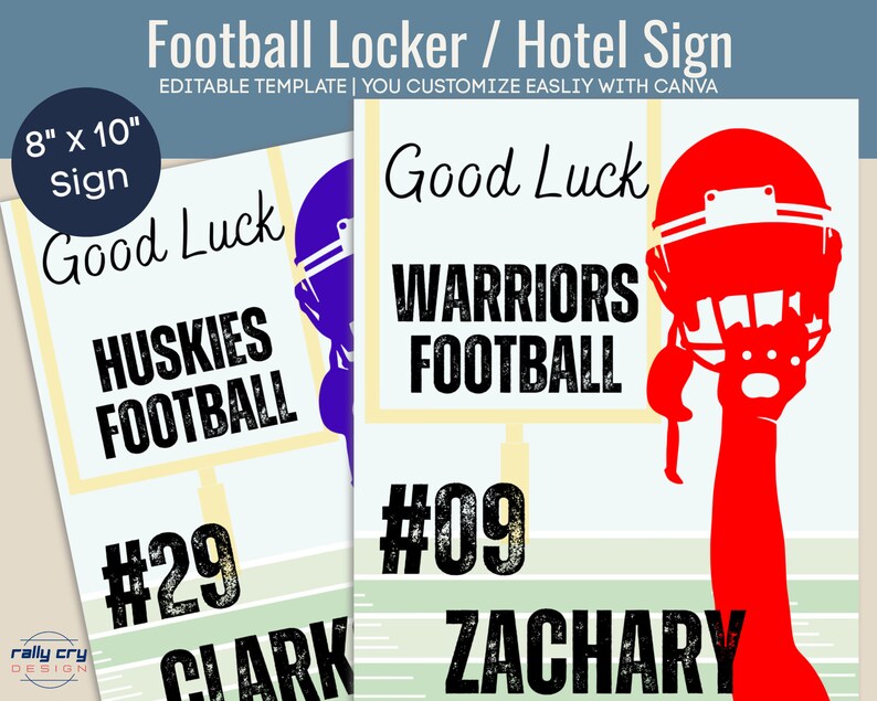 Good Luck Football Hotel Door Sign Locker Decoration Tag - Etsy