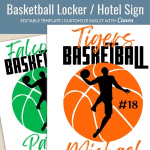 Boys Basketball Hotel Door Sign, Pep Rally Team Spirit Poster, Travel ...
