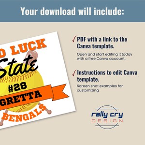 Girls Softball Hotel Door Sign, Good Luck at State Sign, Locker ...