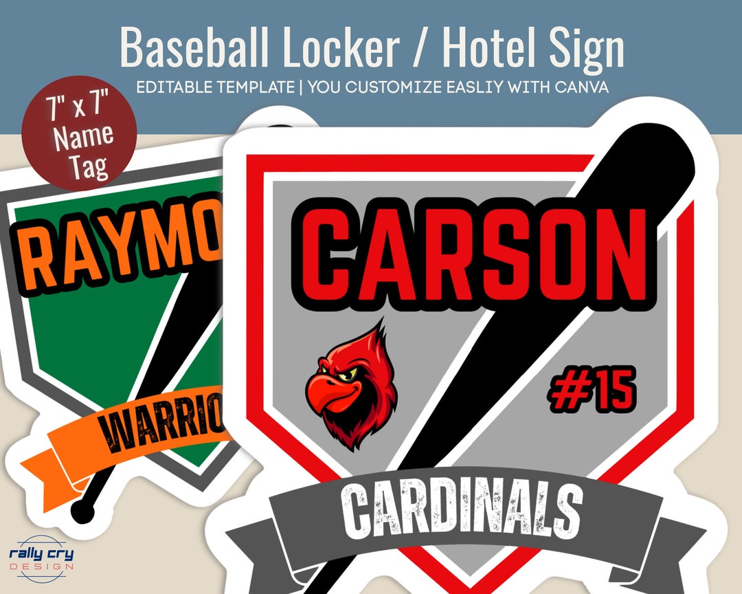 Baseball Locker Decoration Name Tag, Baseball Hotel Door Sign, Baseball ...