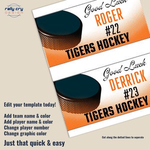 Good Luck Hockey Hotel Door Sign, Locker Room Decoration Name Tag, Club ...