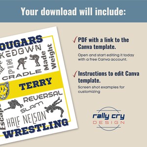 Wrestling Hotel Door Sign, Locker Room Tag, Pep Rally Team Spirit ...
