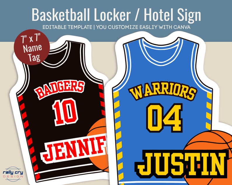 Basketball Travel Team Hotel Door Sign, Locker Decoration Name Tag ...