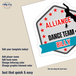 Boys Dance Team Hotel Door Sign, Club Dancer Competition Name Tag ...