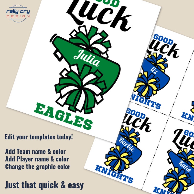 Good Luck Cheer Locker Decoration Sign and Gift Tag Bundle - Etsy