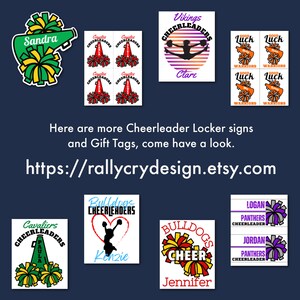 Football Cheerleader Name Tag, Cheerleader Locker Decoration, Cheer ...
