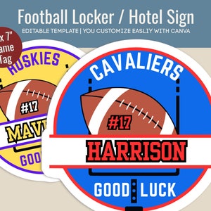 Good Luck Football Editable Sign, Decorating a Player's Door, Locker or ...