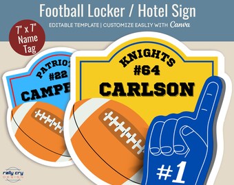 Football Locker Name Template - Etsy