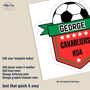 Soccer Team Hotel Door Name Tag, Locker Decoration Sign, Soccer ...