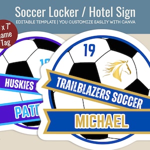Soccer Locker Decoration Name Tag, Travel Team Hotel Door Sign, Soccer ...