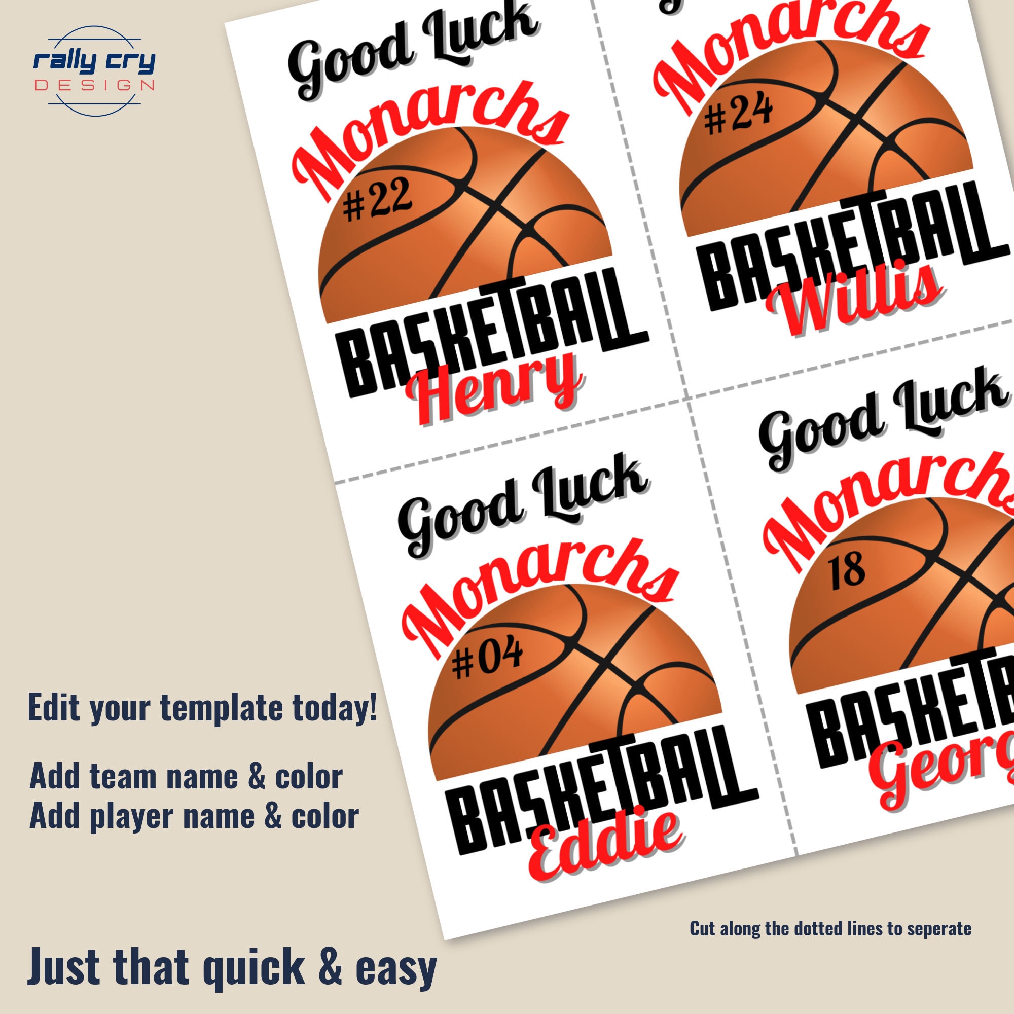 Good Luck Basketball Name Gift Tag Basketball Goodie Bag Name - Etsy