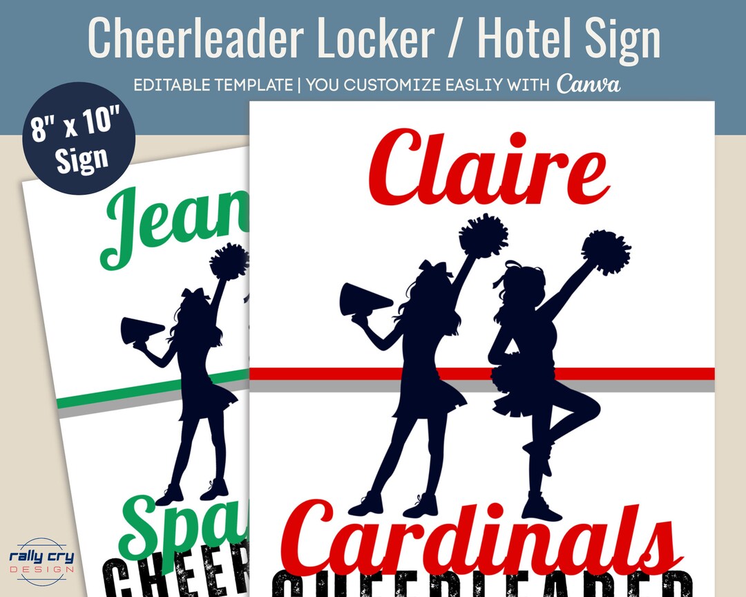 Cheerleader Locker Decoration Sign, Hotel Door Sign Tag, Cheer Team ...